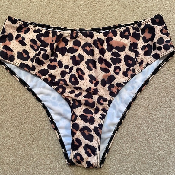 None | Swim | New High Legged Leopard Swim Bottoms | Poshmark